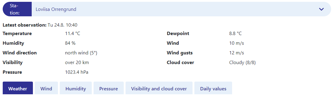 Marine weather online - Finnish Meteorological Institute